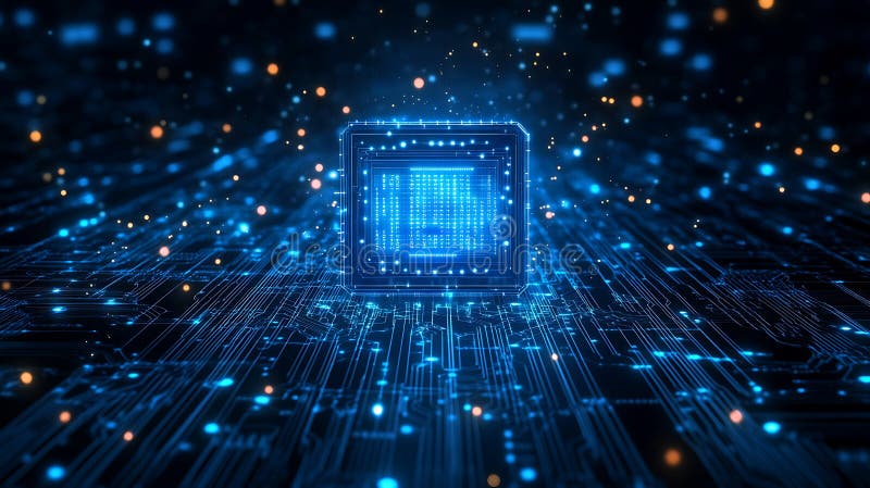 Computer Chip Shown Blue Orange Stock Photos - Free & Royalty-Free ...