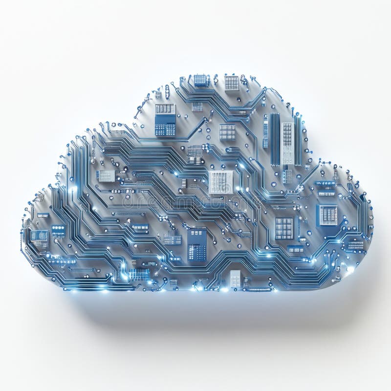 A Computer Chip is Shown in a Blue and Silver Color Stock Illustration ...