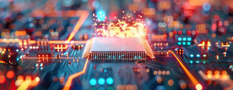 A Computer Chip is Shown in a Bright, Colorful Light by AI Generated ...