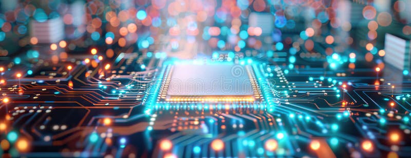 A Computer Chip is Shown in a Bright, Colorful Light by AI Generated ...