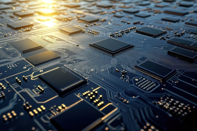 A Computer Chip is Shown in a Close Up Stock Illustration ...