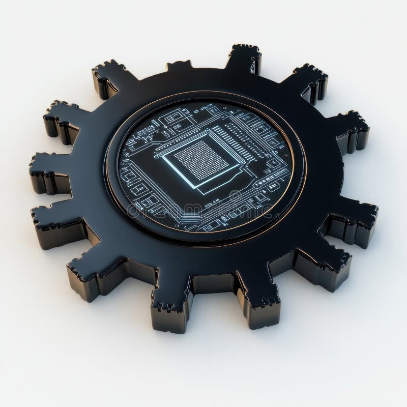 A Computer Chip is Shown in a Close Up Stock Illustration ...