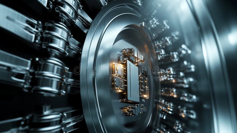 A Computer Chip is Shown in a Silver Casing Stock Illustration ...