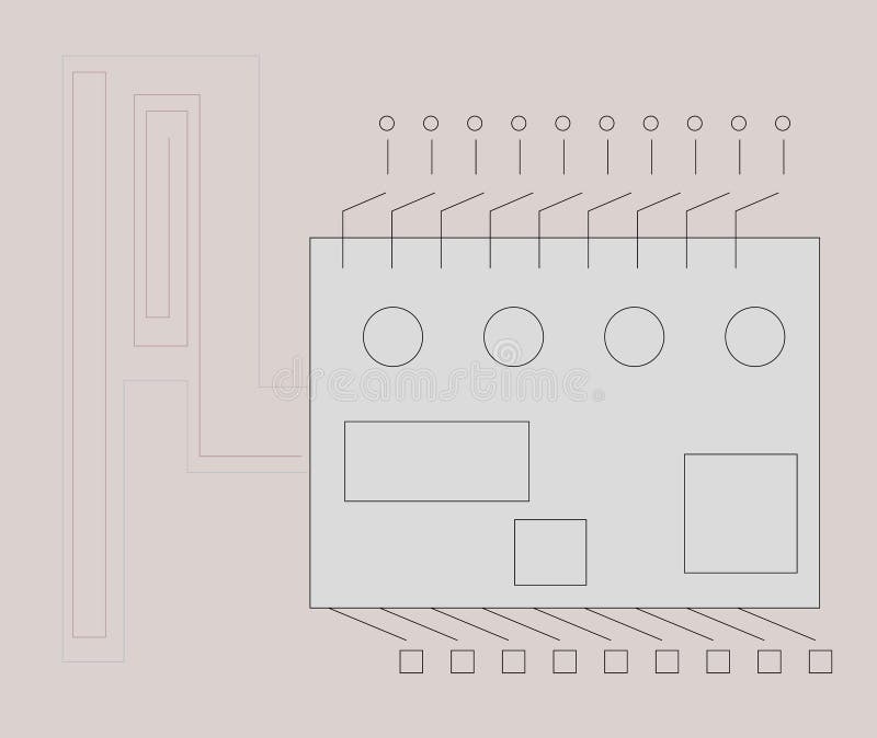 Computer chip stock illustration. Illustration of information - 286993643