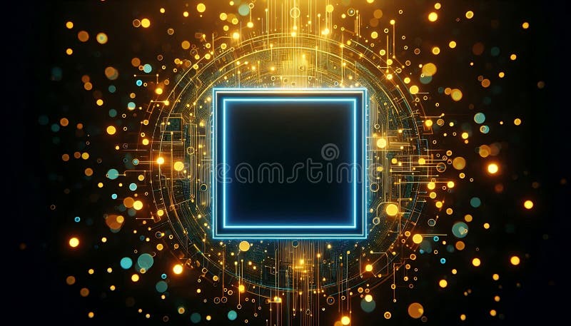 A Computer Chip is Surrounded by a Glowing, Starburst-like Pattern ...