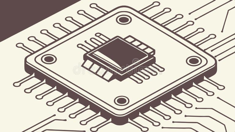 Computer Chip, Technology and Electronic Component Vector Design ...