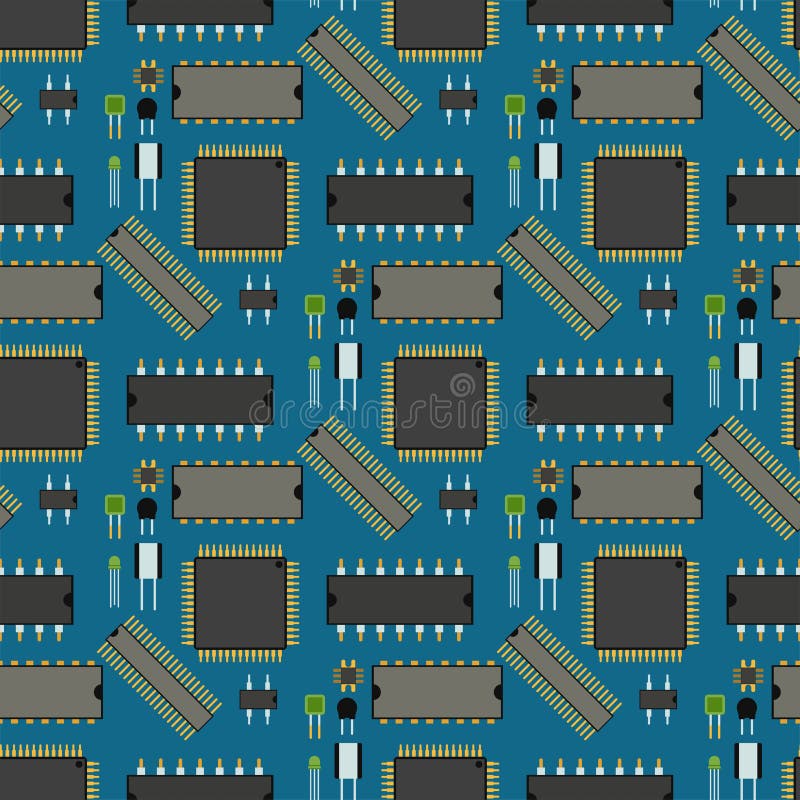 Computer Chip Technology Processor Circuit Stock Vector - Illustration ...