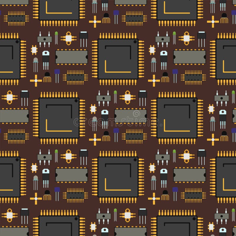 Seamless Motherboard Pattern Stock Vector - Illustration of circuit ...