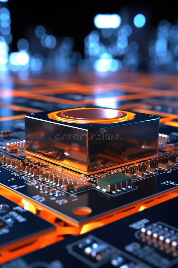 A Computer Chip on Top of a Circuit Board, AI Stock Photo - Image of ...