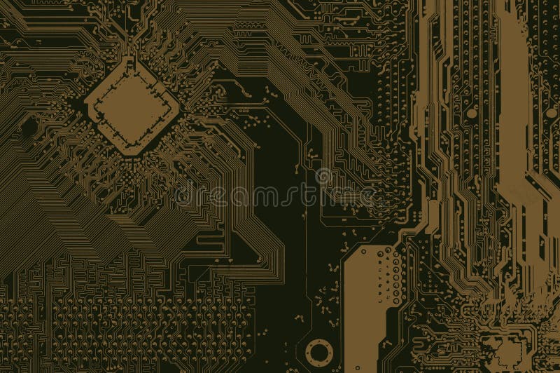 Computer Chip. Tracks of the Chip Stock Image - Image of color, cartoon ...