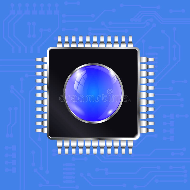 Computer Chip with Heart Symbol Stock Vector - Illustration of technic ...