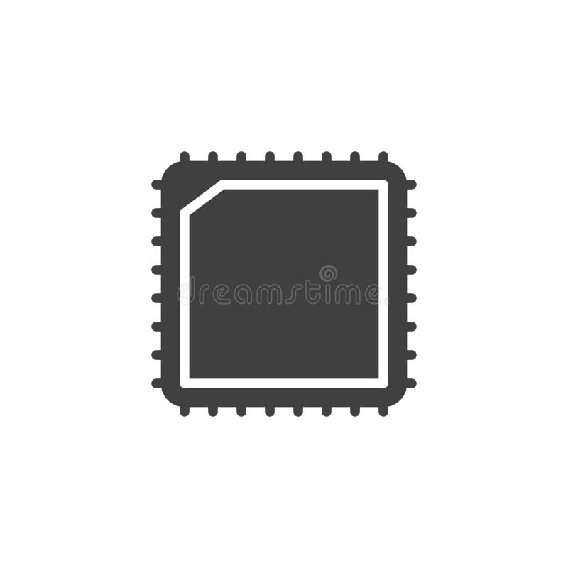 Computer chip vector icon. stock vector. Illustration of system - 166147495