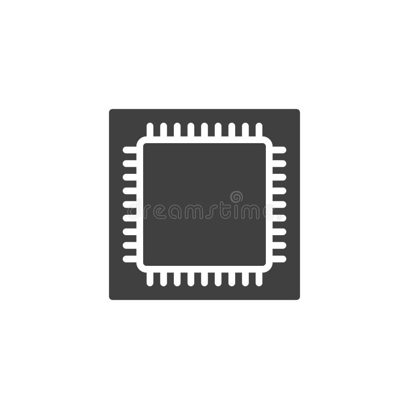 Computer chip vector icon. stock vector. Illustration of flat - 166147749