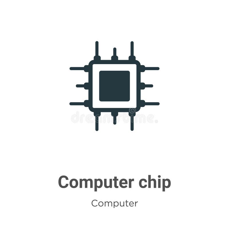 Computer Chip Vector Icon on White Background. Flat Vector Computer ...