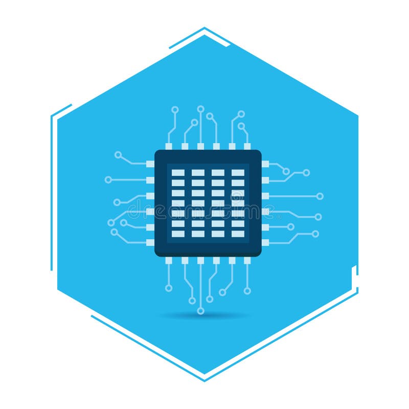 Computer Chip. Vector Illustration Decorative Design Stock Vector ...