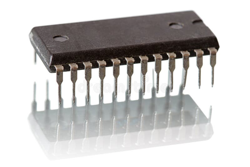 Computer CPU Chip Isolated stock image. Image of information - 50560227