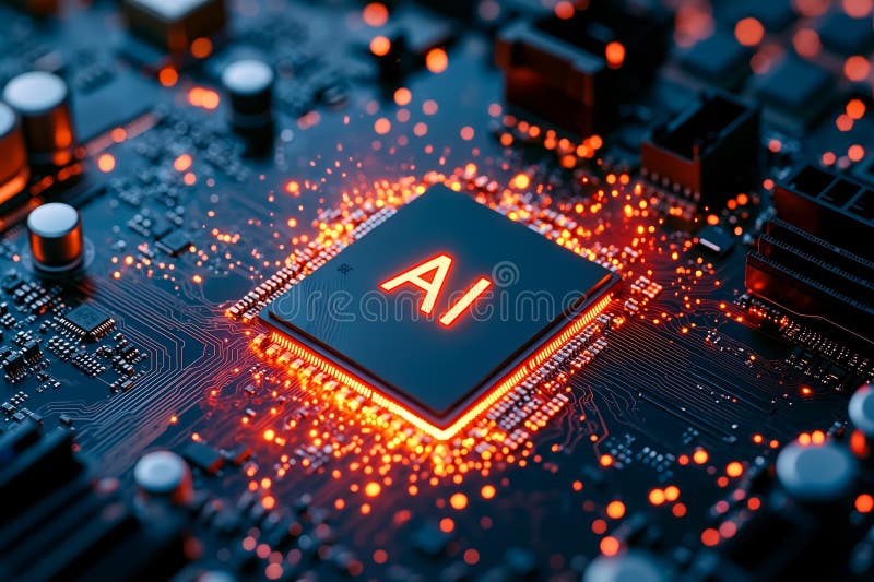 A Computer Chip with the Word AI on Top of it Stock Illustration ...