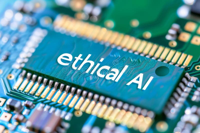A Computer Chip with the Word Ethical AI on it. the Chip is Surrounded ...