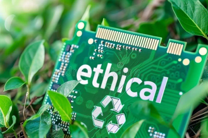 A Computer Chip with the Word Ethical AI on it. the Chip is Surrounded ...