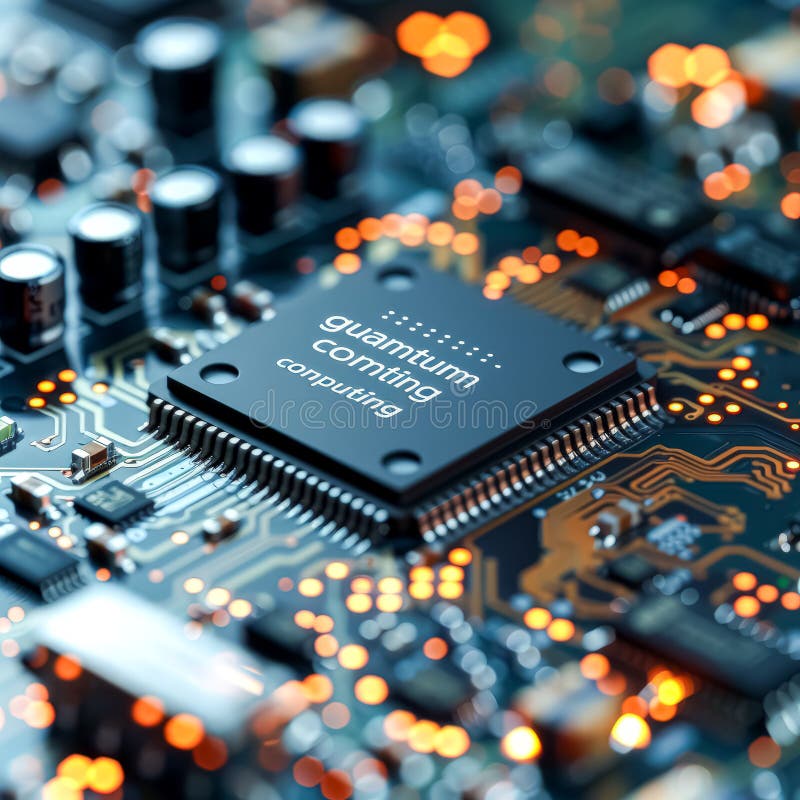 A Computer Chip with the Words Quantum Computing Written on it. Stock ...