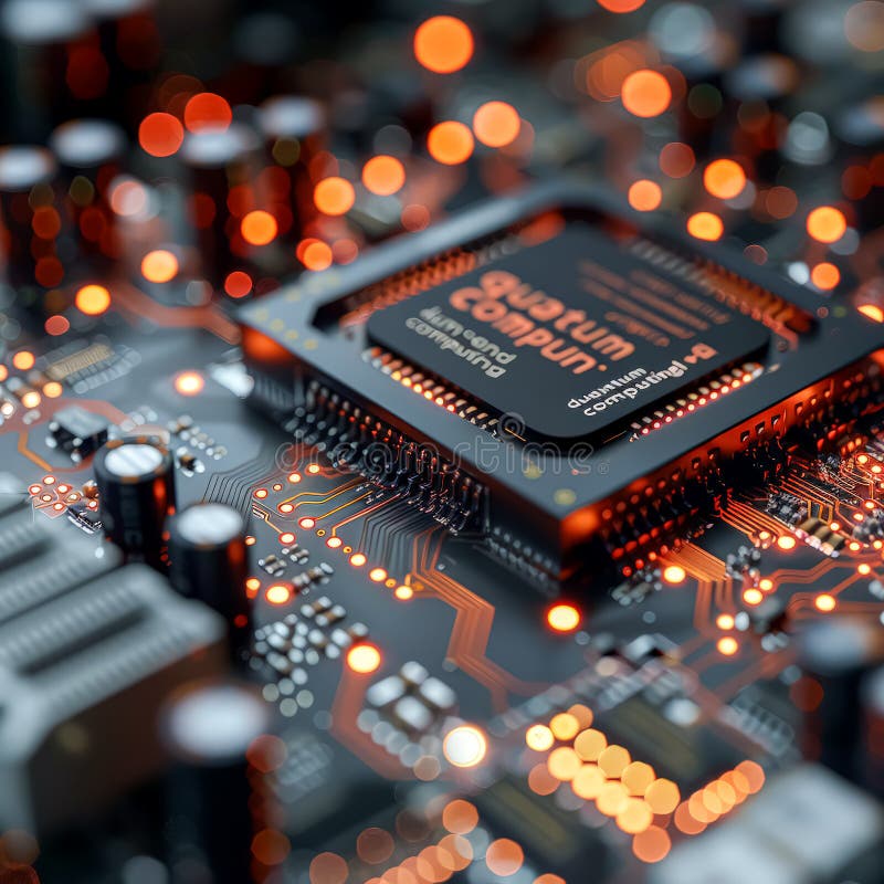 A Computer Chip with the Words Quantum Computing Written on it. Stock ...