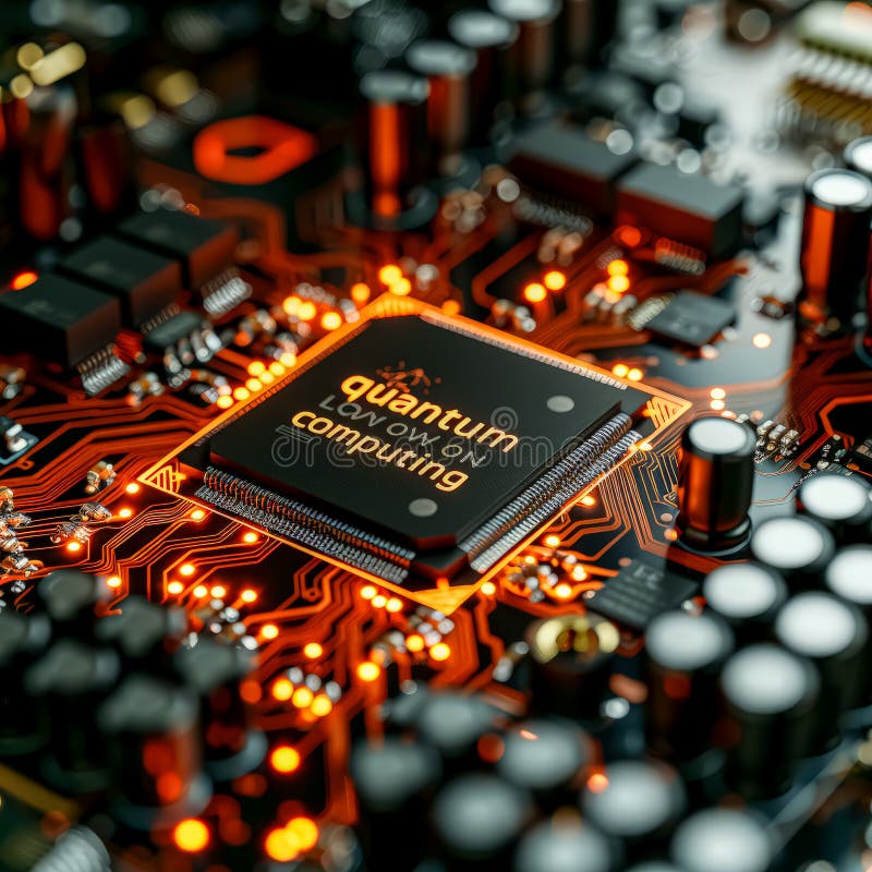 A Computer Chip with the Words Quantum Computing Written on it. Stock ...