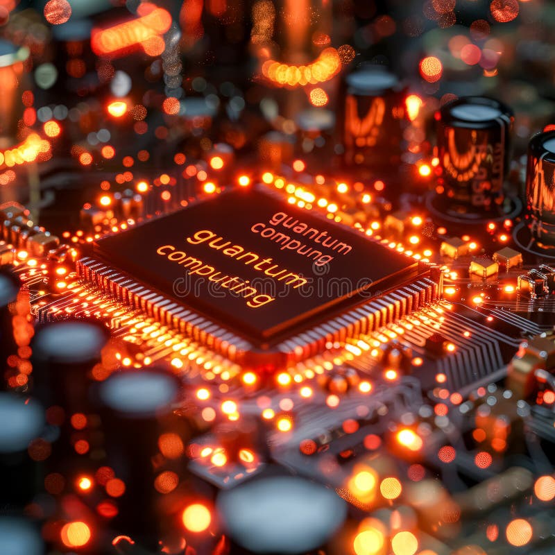 A Computer Chip with the Words Quantum Computing Written on it Stock ...