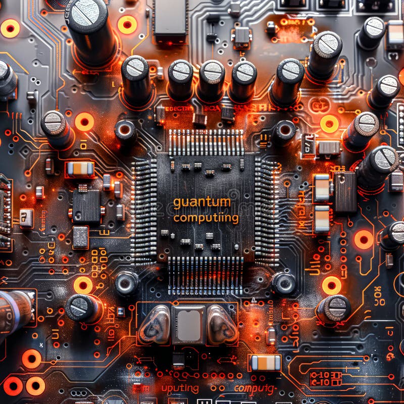 A Computer Chip with the Words Quantum Computing Written on it. Stock ...