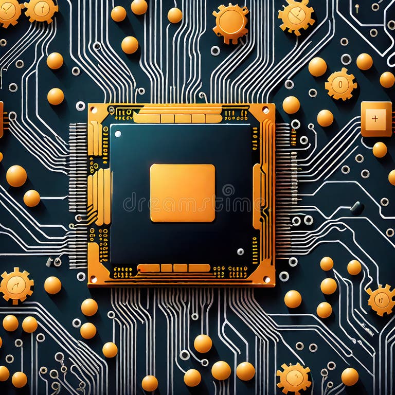 Computer Chips, AI-generatet Stock Illustration - Illustration of ...