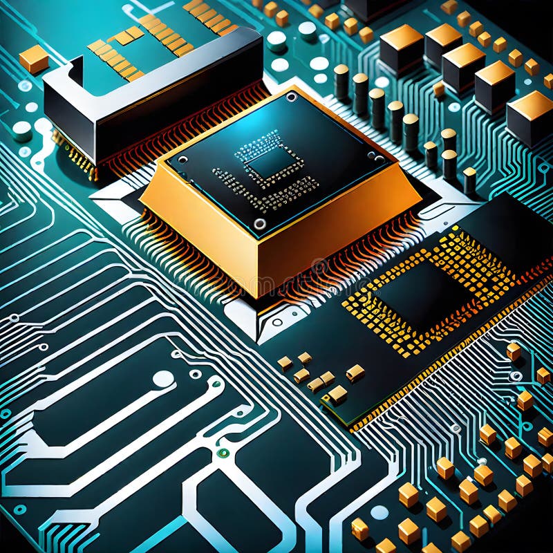 Computer Chips, AI-generatet Stock Illustration - Illustration of electronics, conductor: 297284856