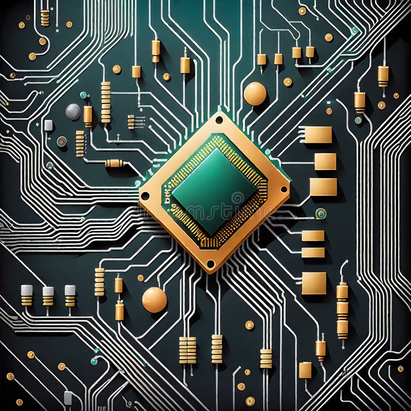 Computer Chips, AI-generatet Stock Illustration - Illustration of ...