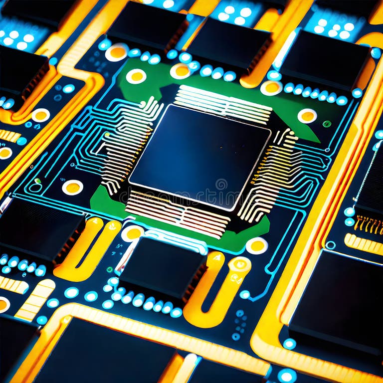 Computer Chips, AI-generatet Stock Illustration - Illustration of ...