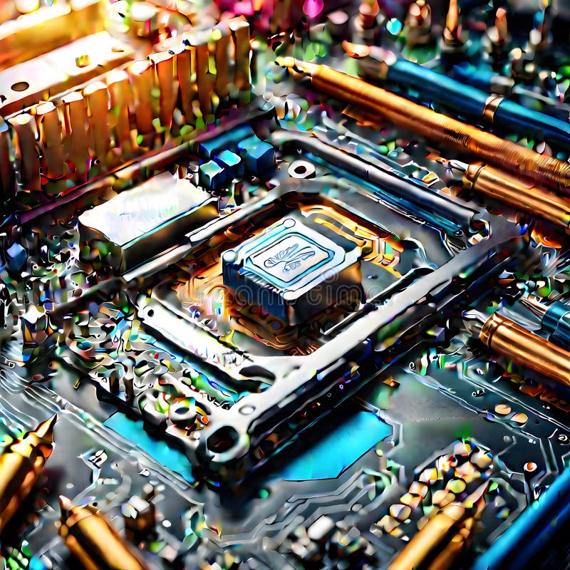 Computer Chips, AI-generatet Stock Illustration - Illustration of brain ...