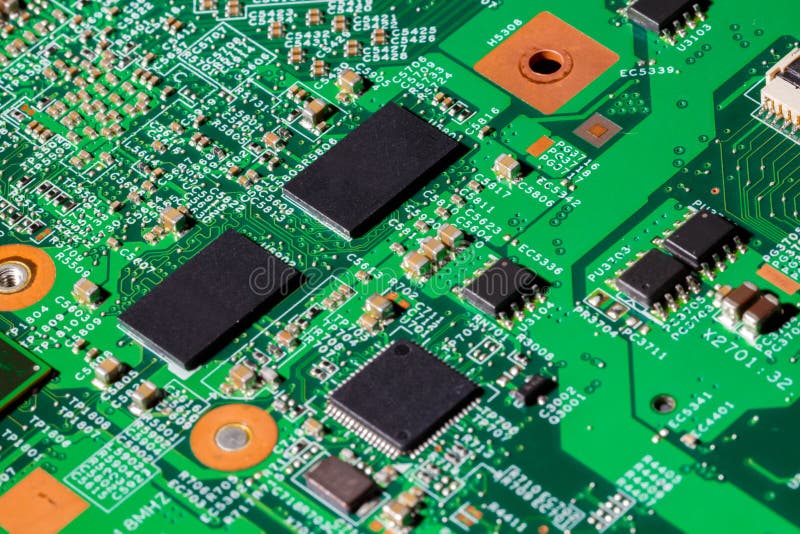 Computer Chips on Circuit Board Stock Photo - Image of circuit, tech ...