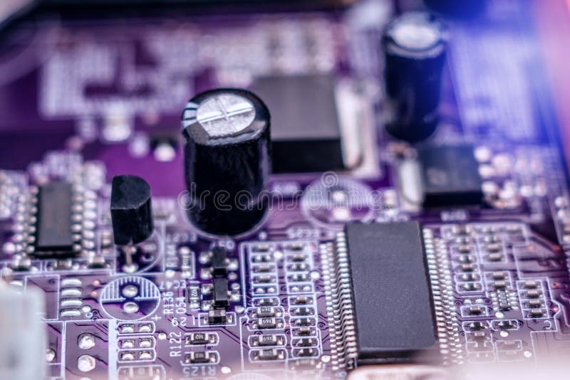 Computer chips close-up stock image. Image of concept - 137842335