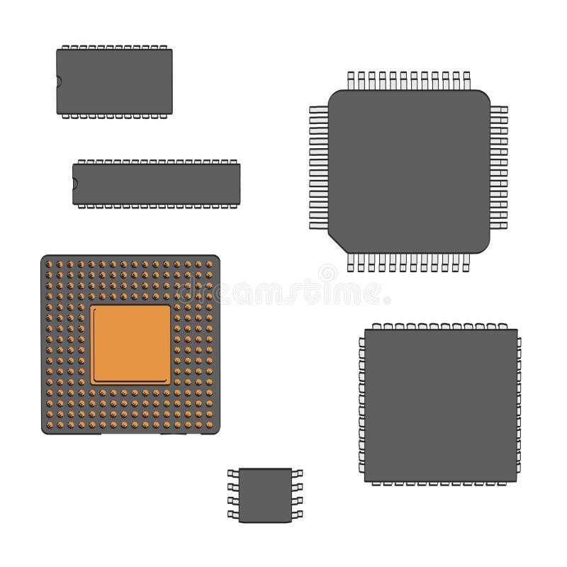 Computer chips stock illustration. Illustration of board - 70435644