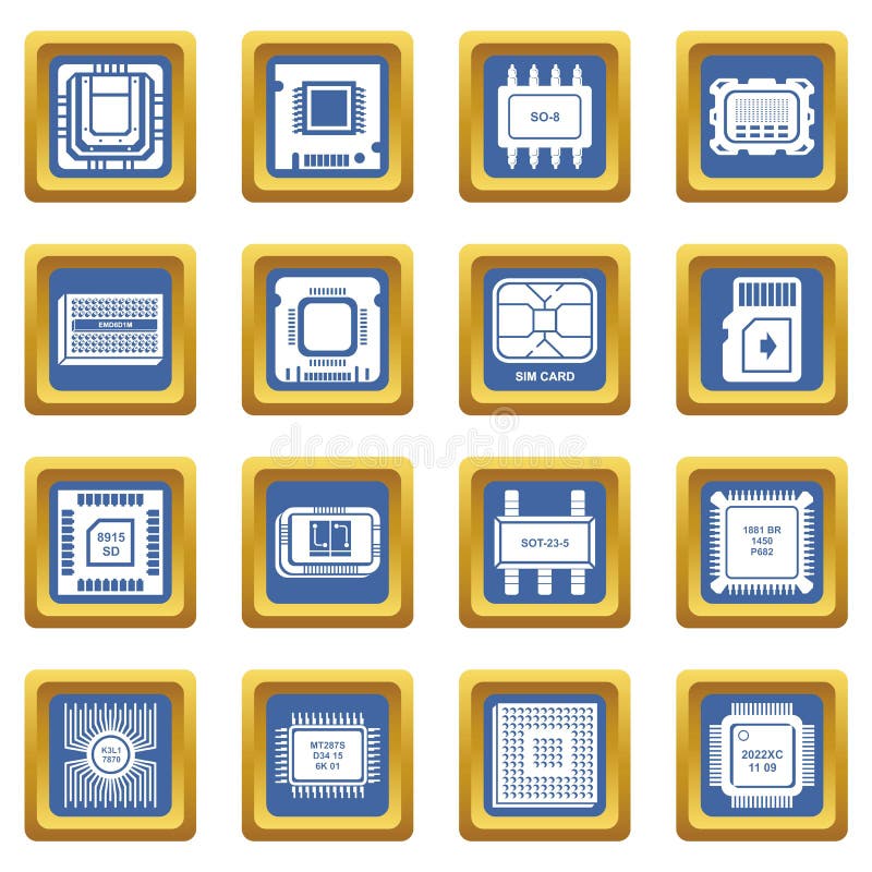 Computer Chips Icons Stock Illustrations – 553 Computer Chips Icons ...