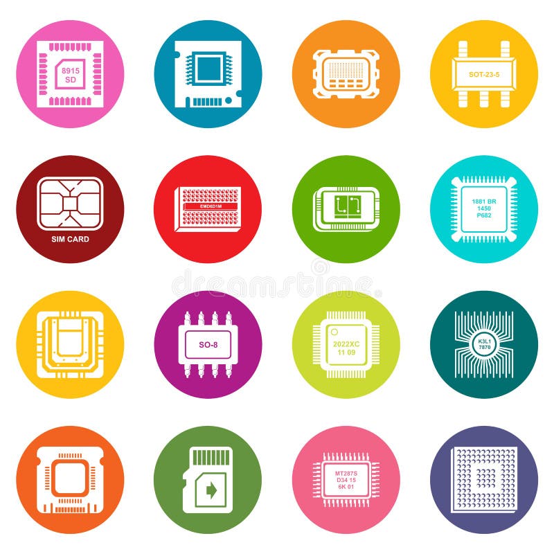 Computer Chips Icons Stock Illustrations – 553 Computer Chips Icons ...