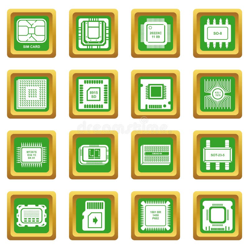 Computer Chips Icons Stock Illustrations – 553 Computer Chips Icons ...