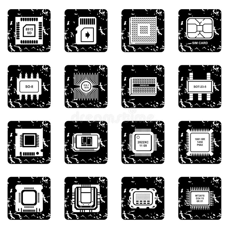 Computer Chips Icons Stock Illustrations – 553 Computer Chips Icons ...