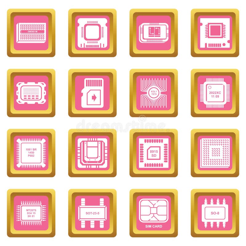 Computer Chips Icons Stock Illustrations – 553 Computer Chips Icons ...
