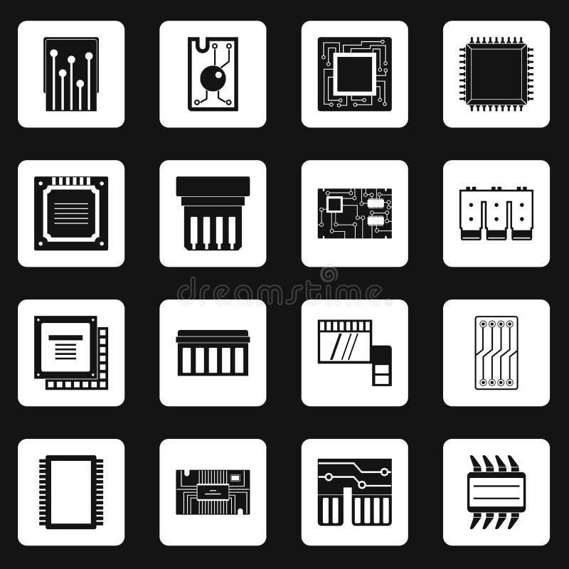 Computer Chips Icons Stock Illustrations – 553 Computer Chips Icons ...