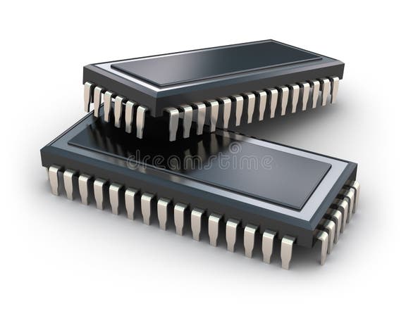 Computer chips isolated stock illustration. Illustration of digital ...