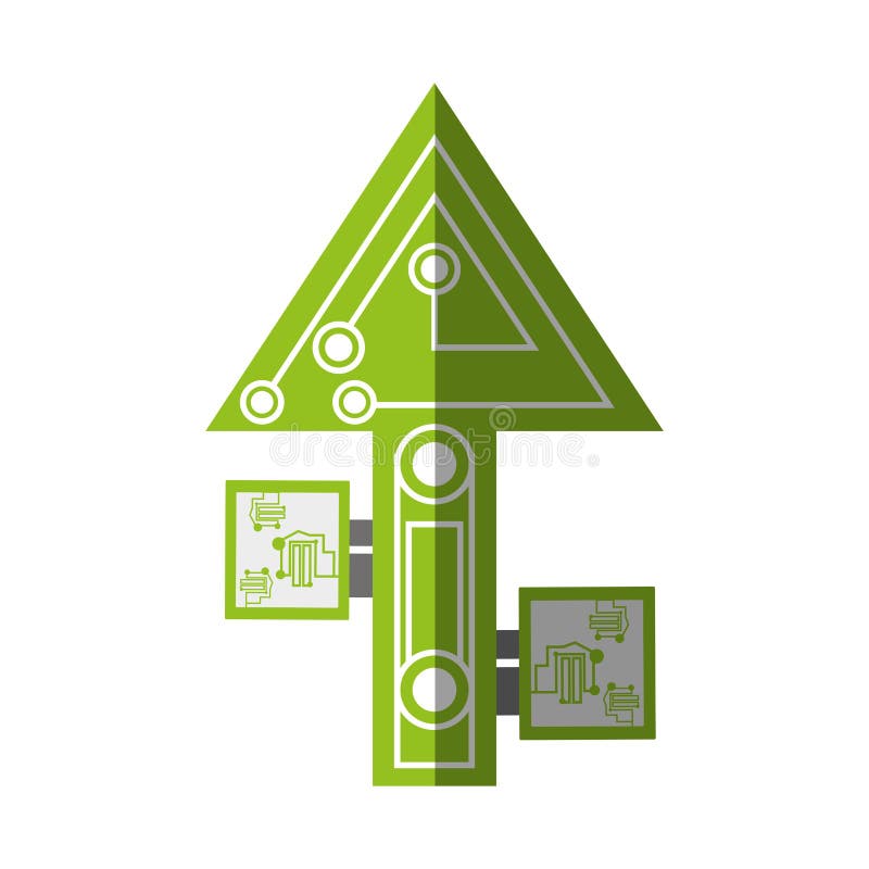 Computer Circuit Arrow Electronic Component Shadow Stock Illustration ...