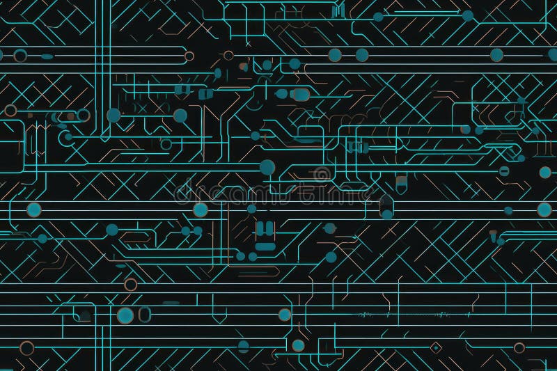 Computer Circuit. Beautiful Seamless Pattern Picture Stock Illustration ...
