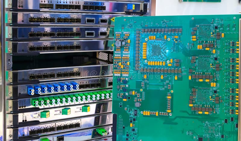 Broadband Fiber Optic Cable Cpu Motherboard Circuit Board Stock Photos ...