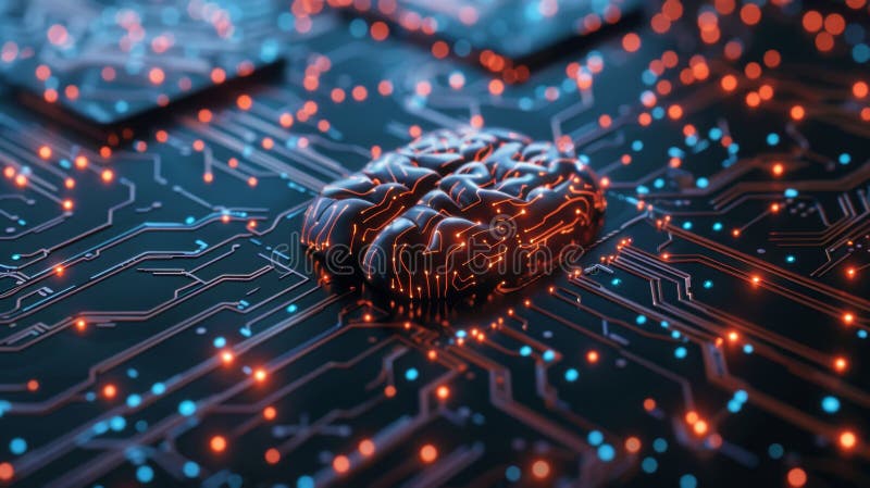 Computer Circuit Board with Brain Stock Image - Image of brainpower ...