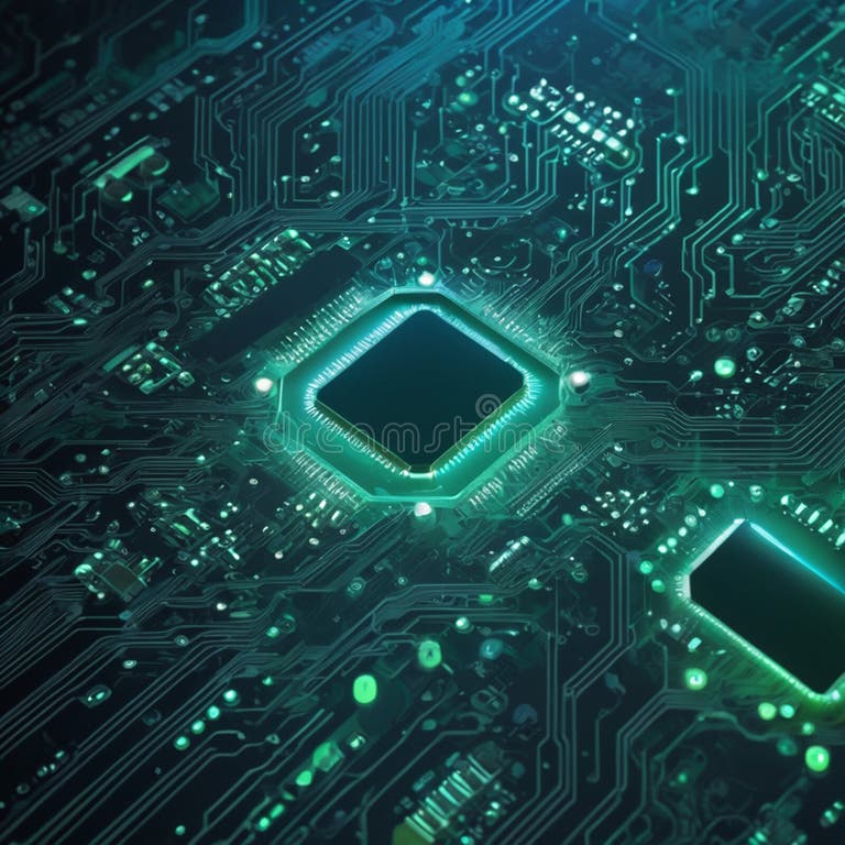 A Computer Circuit Board with a Cpu Chip on it, Computer Graphics ...