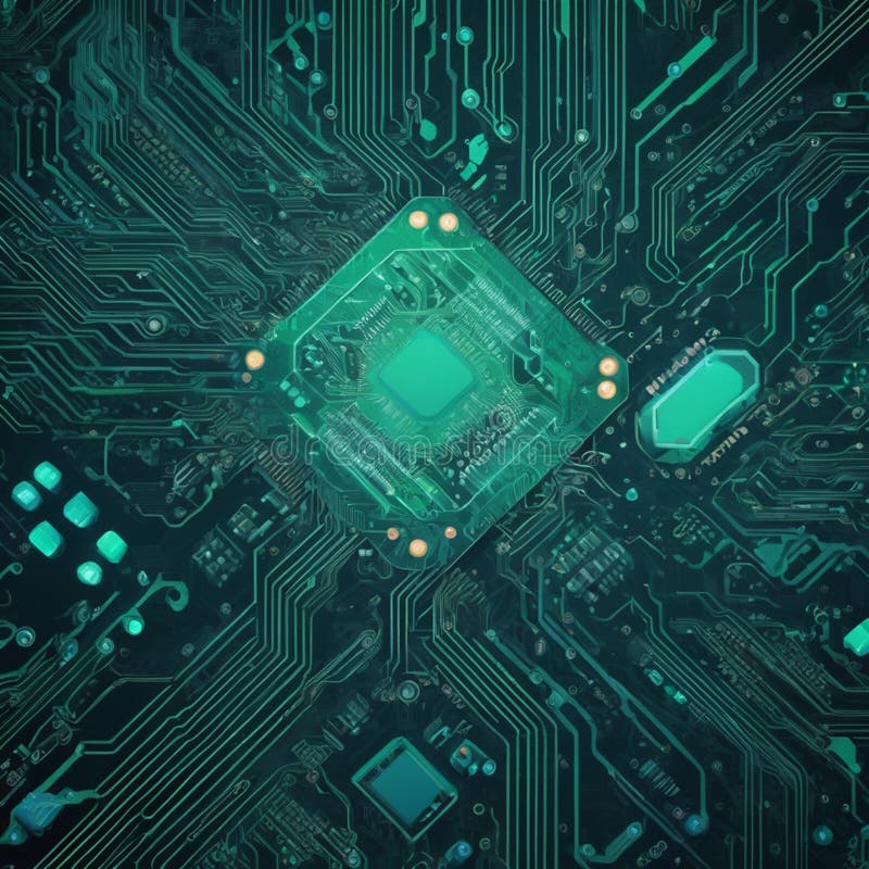 A Computer Circuit Board with a Cpu Chip on it, Computer Graphics ...