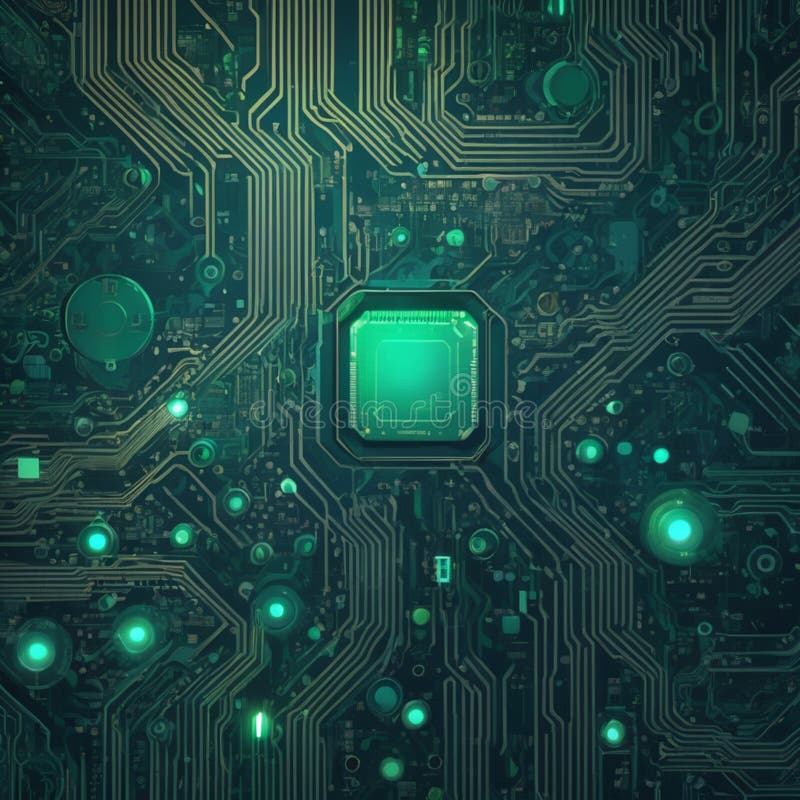 A Computer Circuit Board with a Cpu Chip on it, Computer Graphics ...